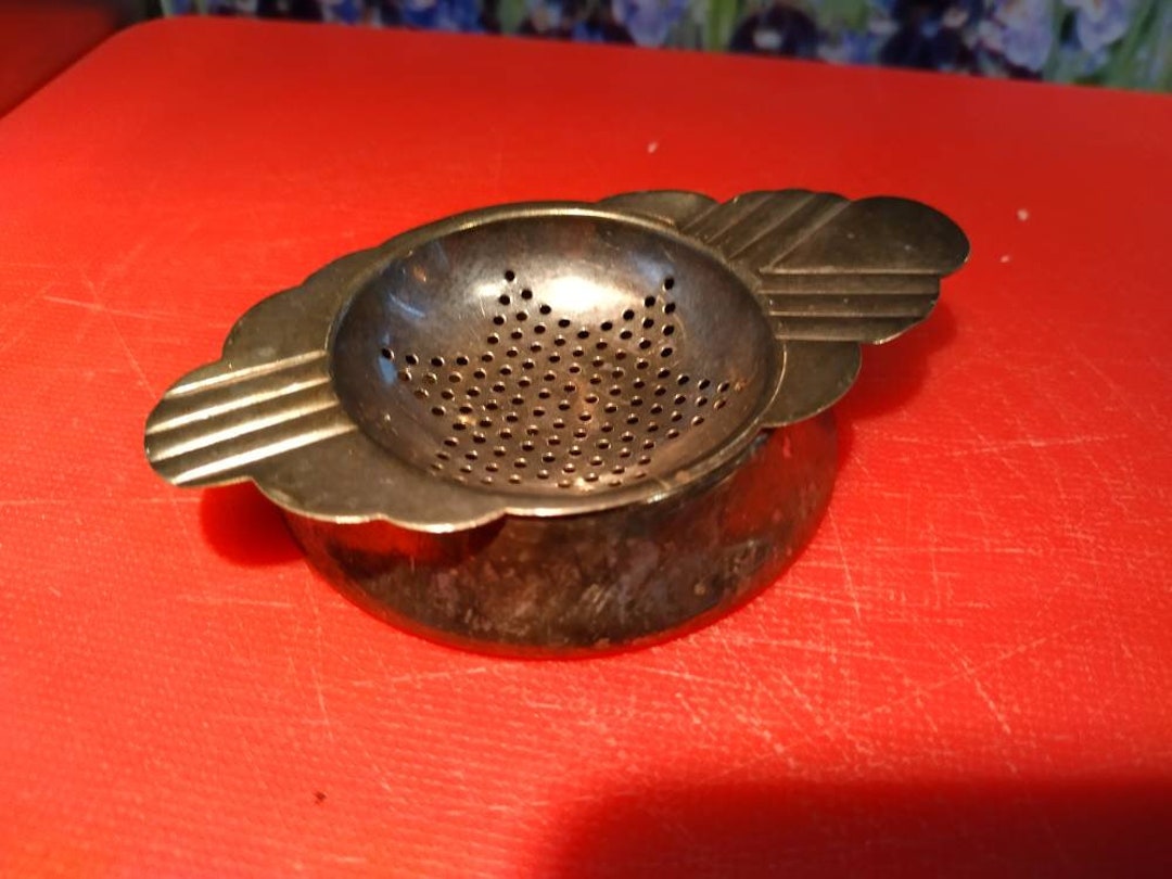 Art Deco Tea Strainer and Rest Silver Plated Quality Piece Stylish ...