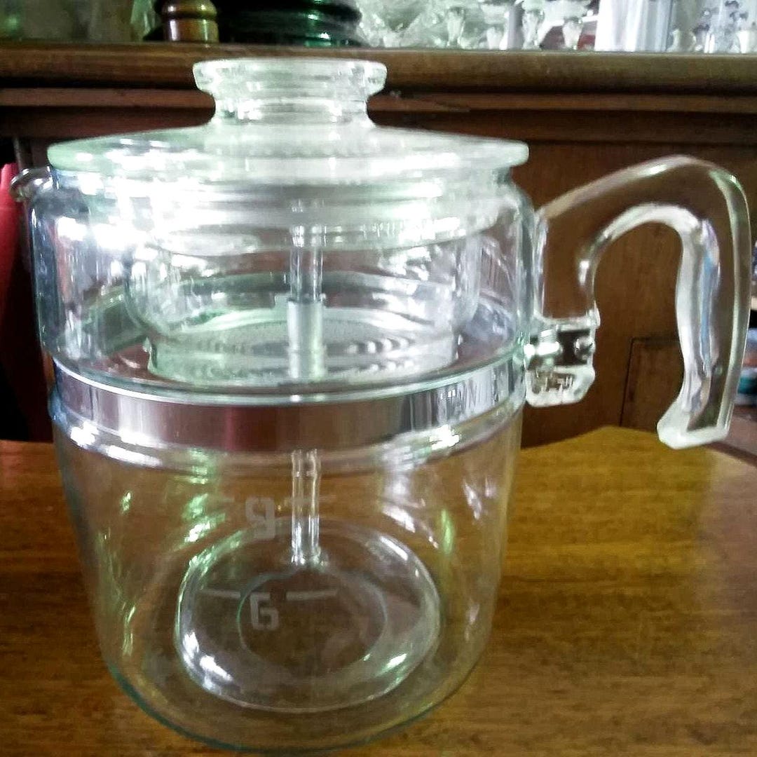 Pyrex Coffee Percolator 7759 Complete Stovetop Flameproof 9 Cup 1960 ...