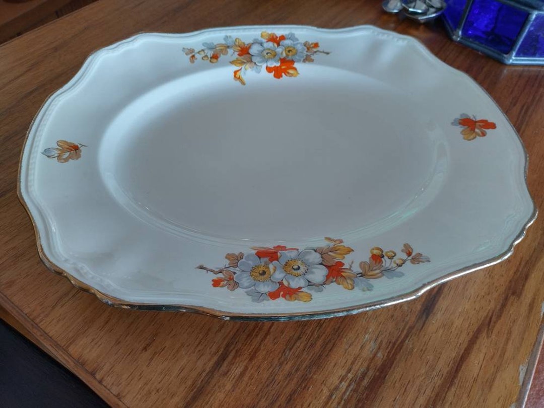Vintage Alfred Meakin Large Platter Floral Autumn Colours Approx 14x12 ...