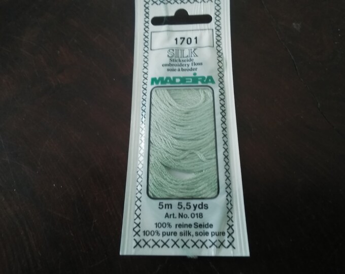 3x Embroidery Floss Silk Madeira 1701 5m 5.5 Yds Unopened Green Art No ...