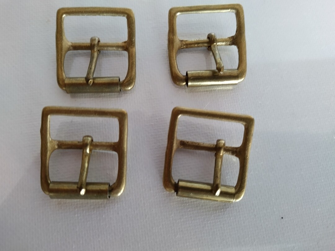 4 Vintage Small Solid Brass Buckles Unused 1950s With Rollers - Etsy