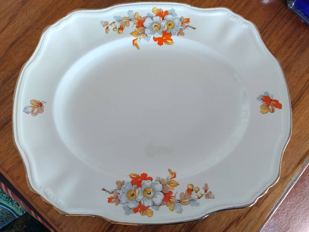 Vintage Alfred Meakin Large Platter Floral Autumn Colours - Etsy