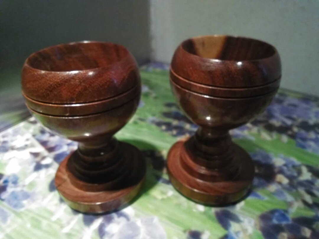Vintage Mulga Wood Egg Cups Exotic Australian Natural Timber Hand ...