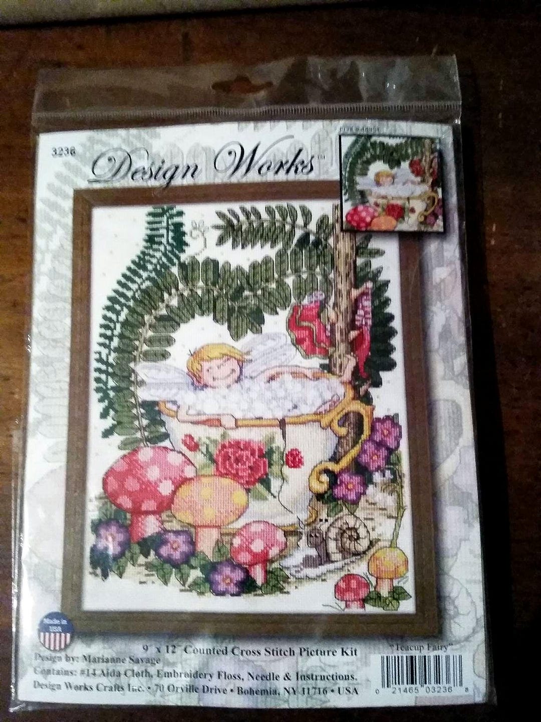 Design Works Cross Stitch Kit 3236 Cute Fairy Teacup Marianne Savage ...