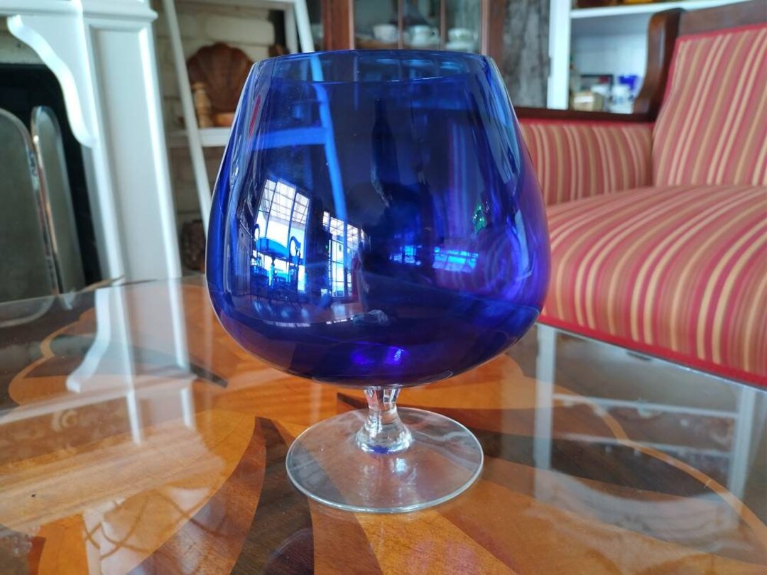 XL Vintage Cobalt Blue Brandy Balloon Decorators Piece Approx 7 1/2 ...