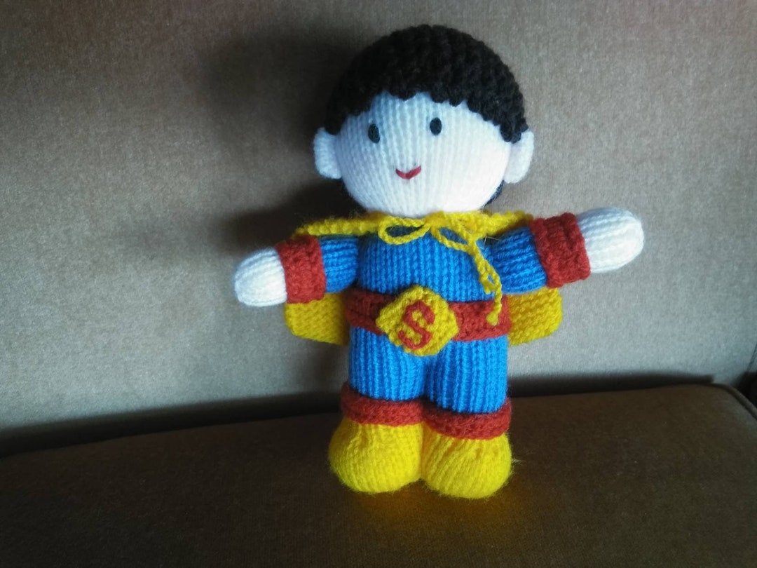 Hand Knitted Superman Soft Bright Colourful Unused 7 Inches - Etsy