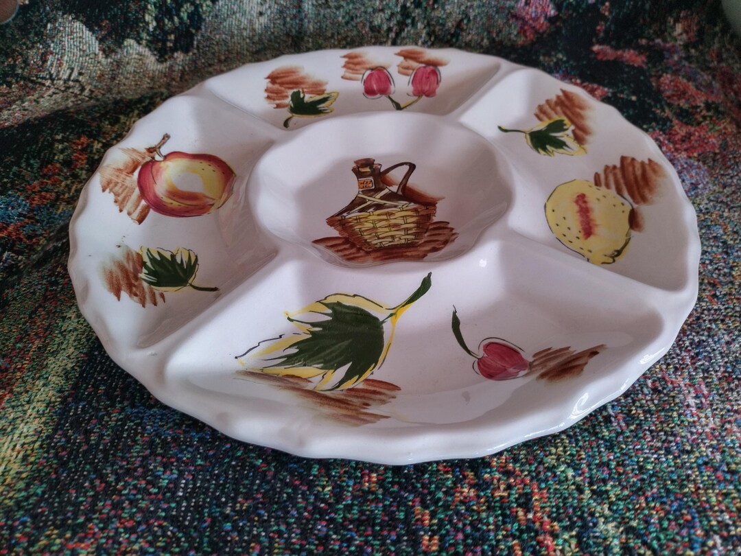 Vintage Stoneware Serving Tray: Retro Veggie Graphics, 1960-70s - Etsy