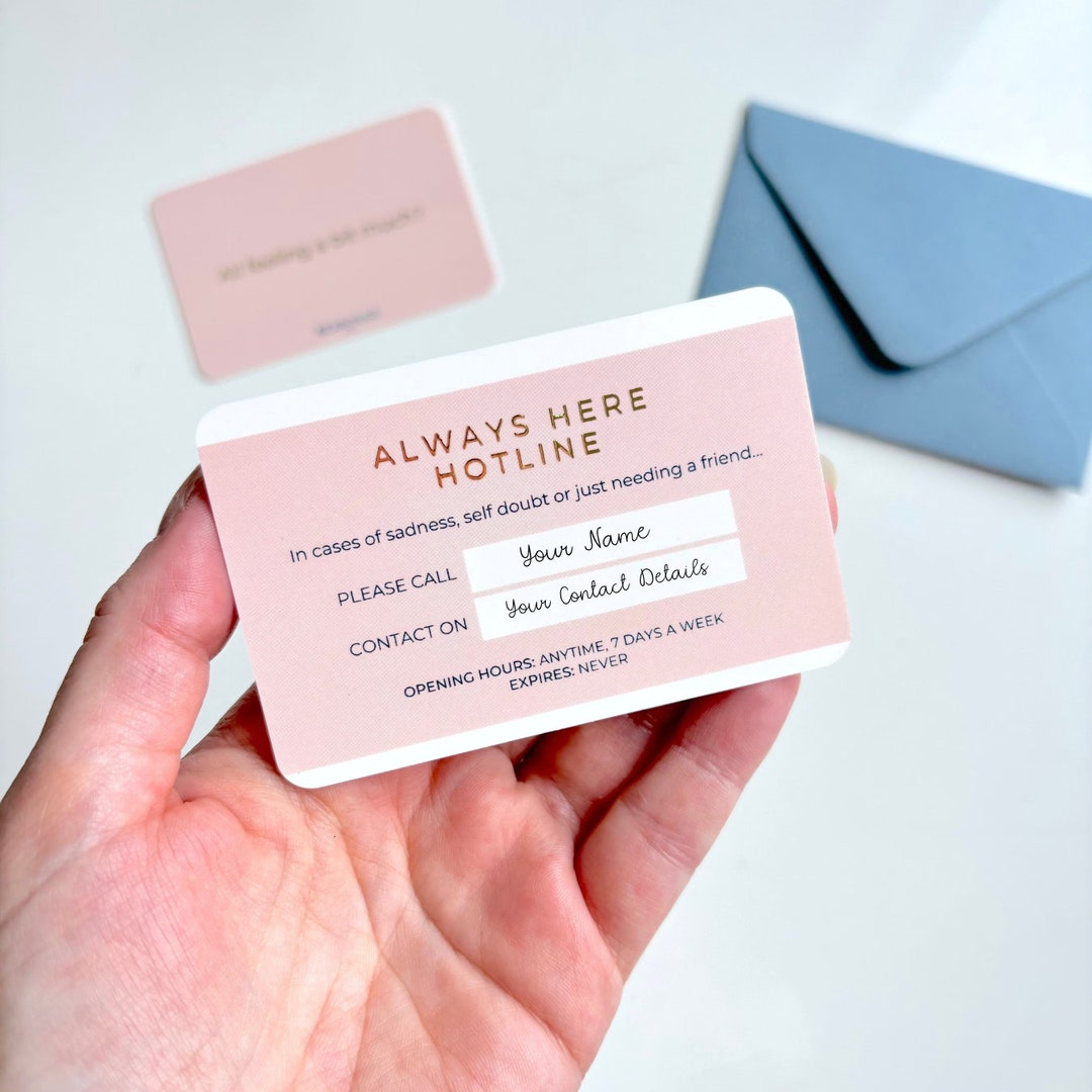 Always Here Hotline Card // Supportive Friendship Gift // Thinking of ...