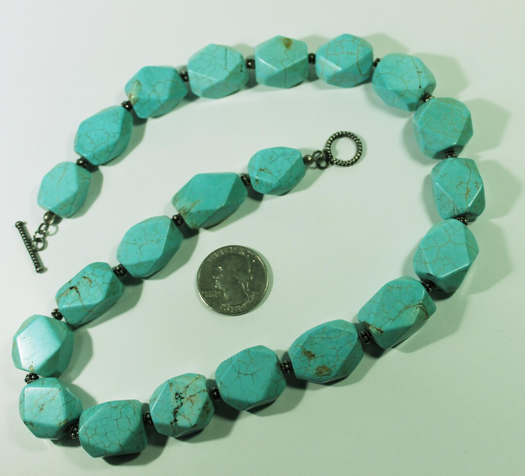 LARGE TURQUOISE NECKLACE for Men - Tucson Arizona Native Guild - Earth ...