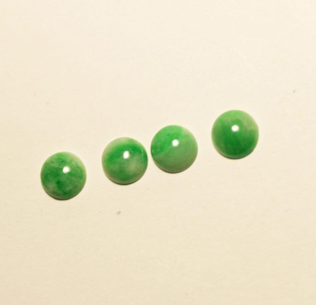 BURMA JADEITE JADE 4 Pc Parcel of 5 Mm Round Cabs Natural Not Man-made ...
