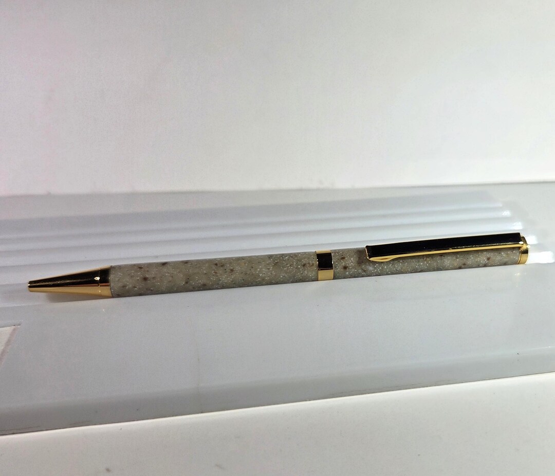 SLIMLINE BEIGE CORIAN Pen – Custom Made – Hand Lathed - One of A Kind ...