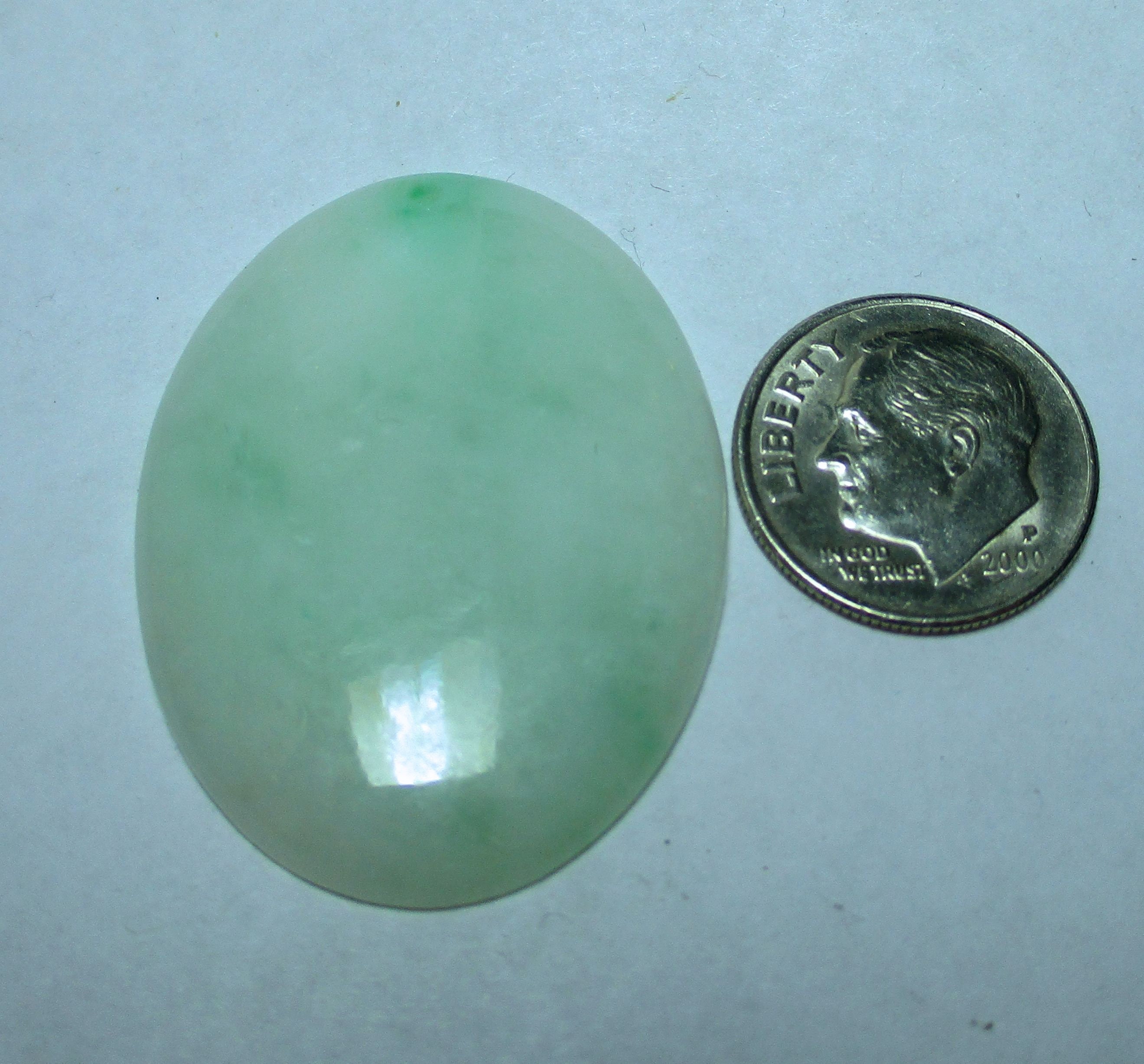 BURMA JADEITE JADE – 37.5 X 28 Millimeter Oval Cabochon - Natural Burma ...