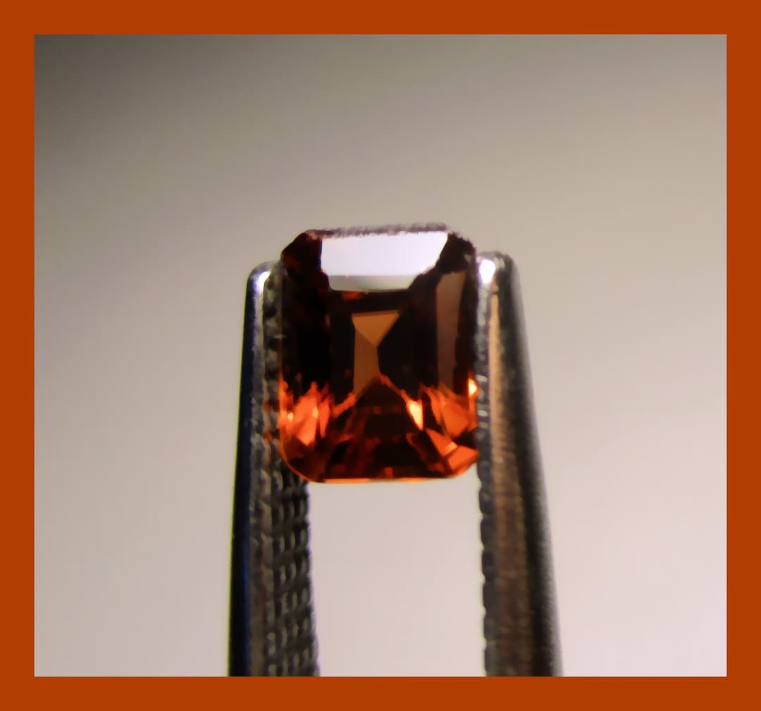 CEYLON BRONZE ZIRCON 5.2 X 4 Mm Emerald Cut Natural Material Vintage ...