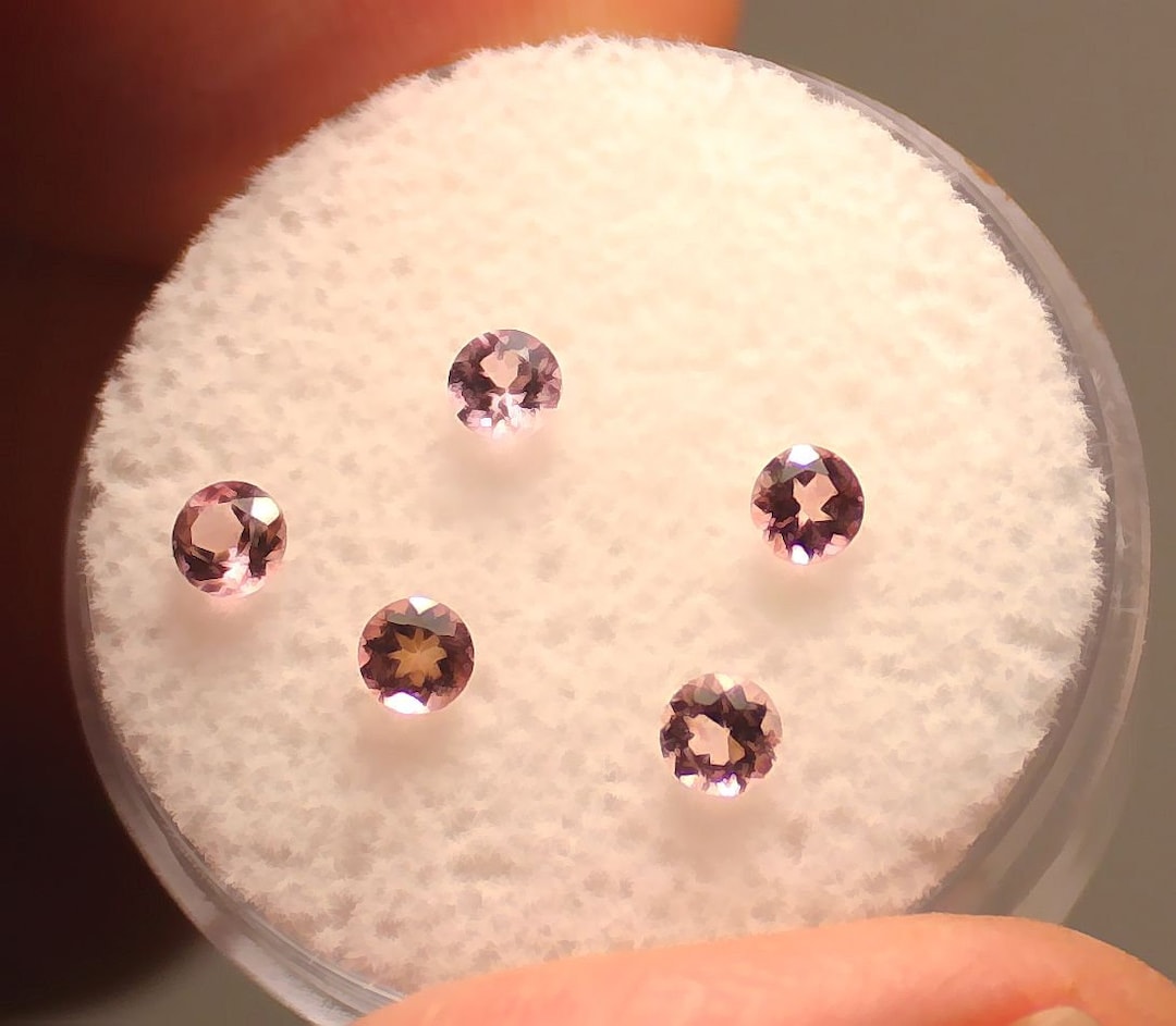 NEW ENGLAND TOURMALINE - Mount Mica Maine – 5 Pc Parcel of 3 Mm Rounds ...