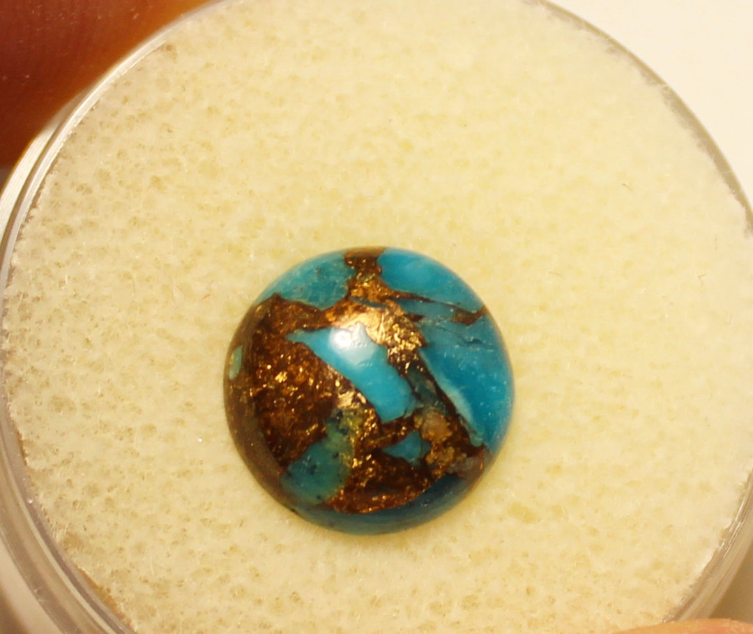 ARIZONA TURQUOISE With COPPER Matrix – 10 Mm Round Cabochon – Natural ...