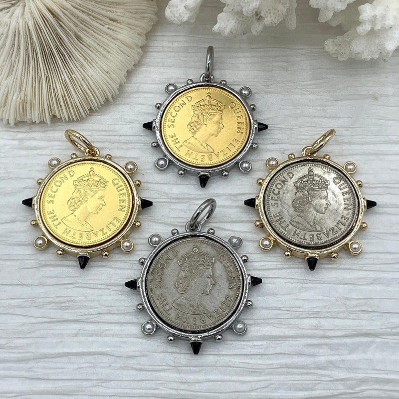 Black Coin Pendants - Etsy