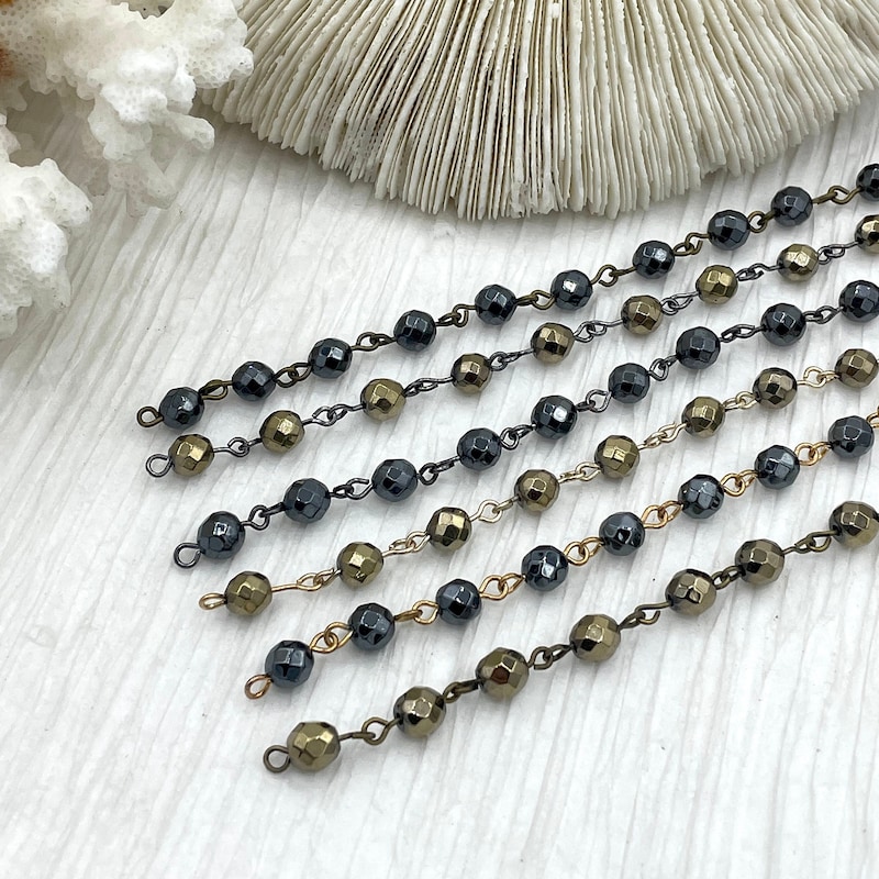Hematite Chain and Beads - Etsy
