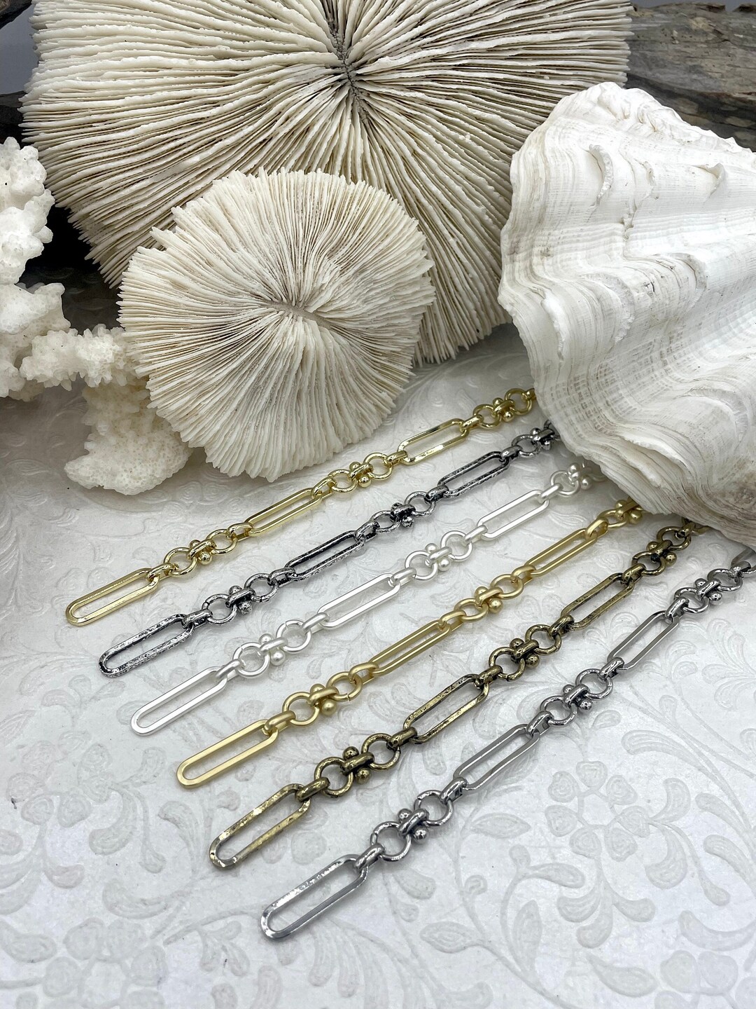 Mixed Link Cable Chain, by the Foot. Lg Link 22mm X 6mm, Sm Links 8mm ...