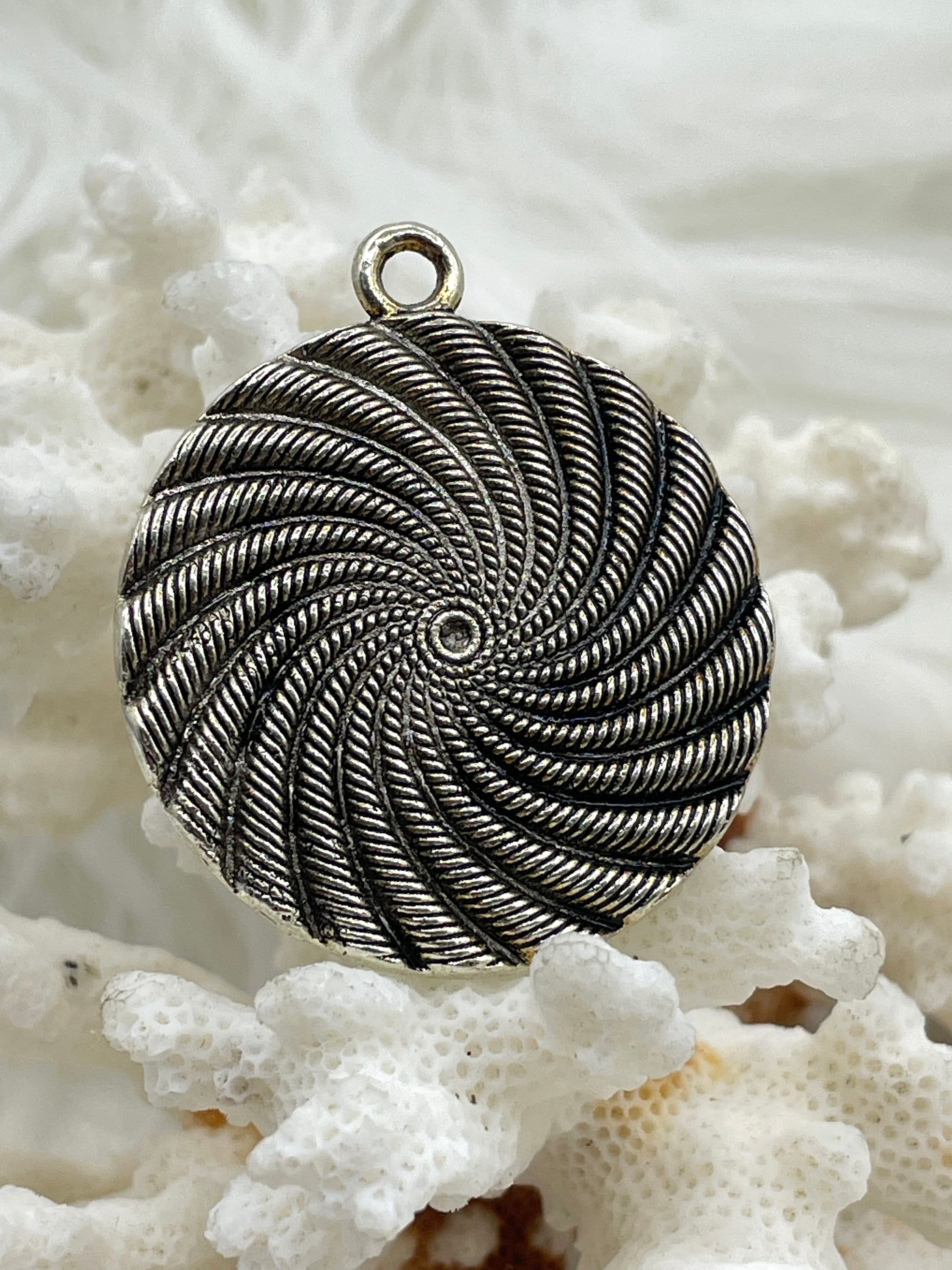 Flat Round Filigree Stamped Metal Pendant Medallion Pendant 4 - Etsy