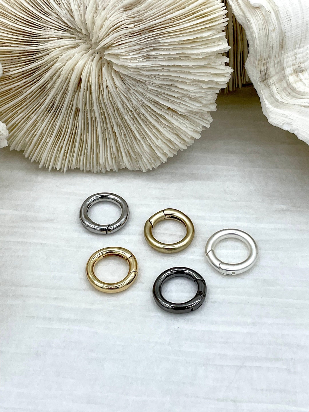 Brass Spring Clasp, Round, Easy Open Spring Gate, Gate Clasp, Necklace ...