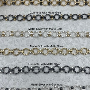 Mixed Link Mixed Metal Cable Chain, by the Foot. Lg Link 13mm Round Sm ...