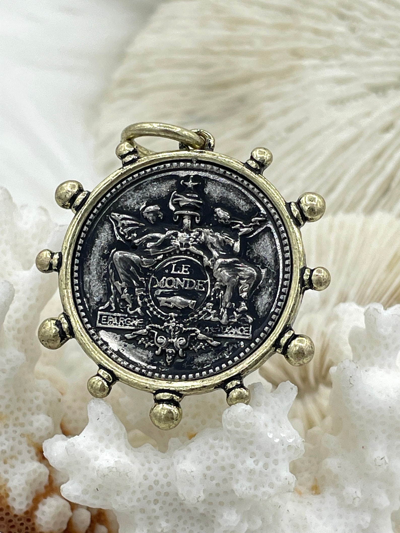 French Coin Pendant French Angel Life Insurance Replica Coin - Etsy