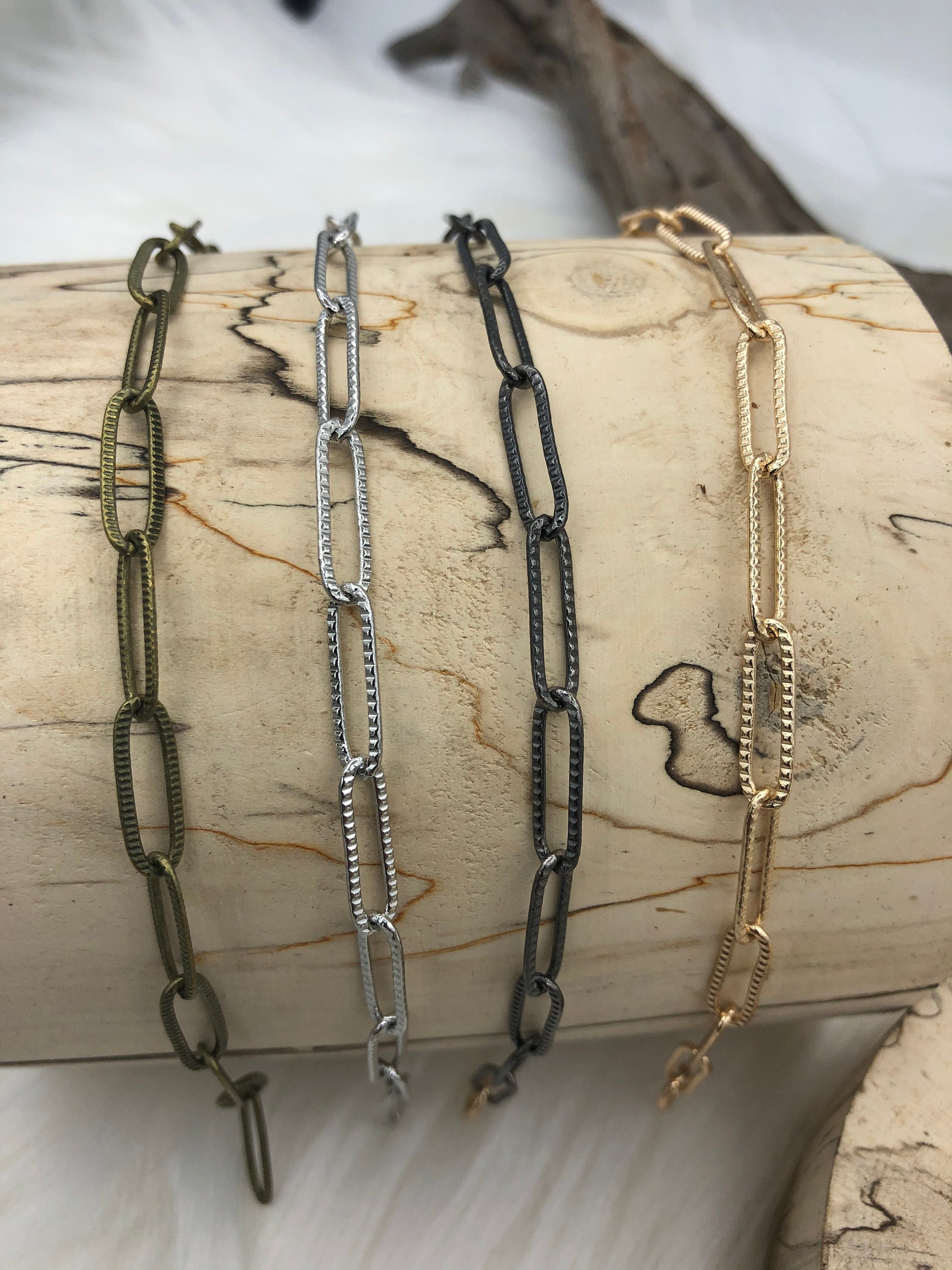 Paperclip Chain Brass Long Skinny Oval Rectangle Paperclip | Etsy