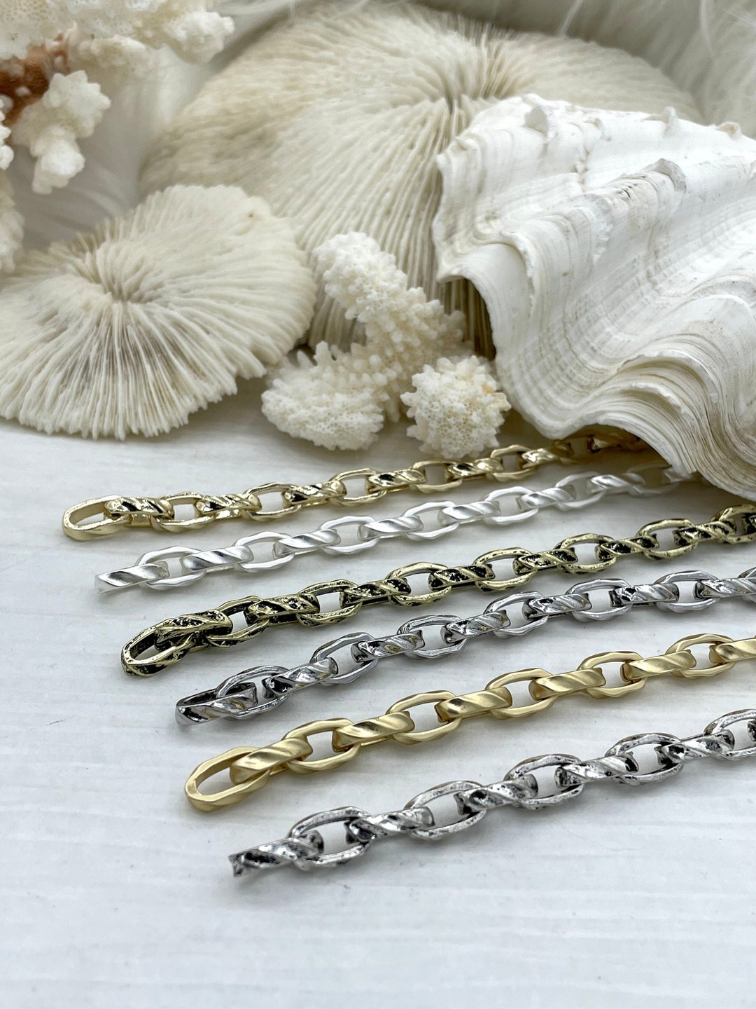 Textured Cable Chain, by the Foot. Link Size 12.5mm X 6.8mm X 2.8mm, 6 ...