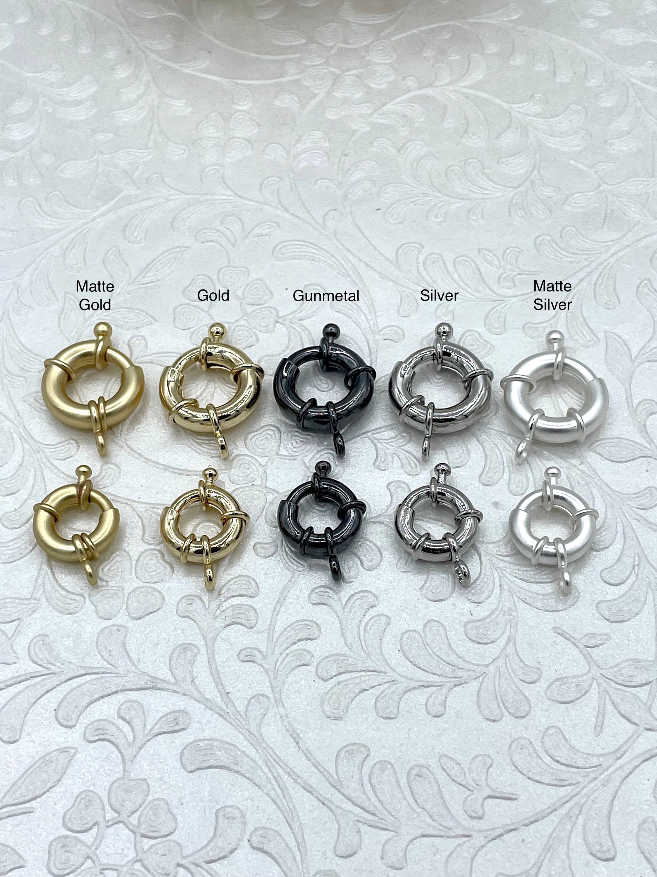 Brass Round Spring Ring Clasp With Open Jump Ring Spring Gate Clasp ...