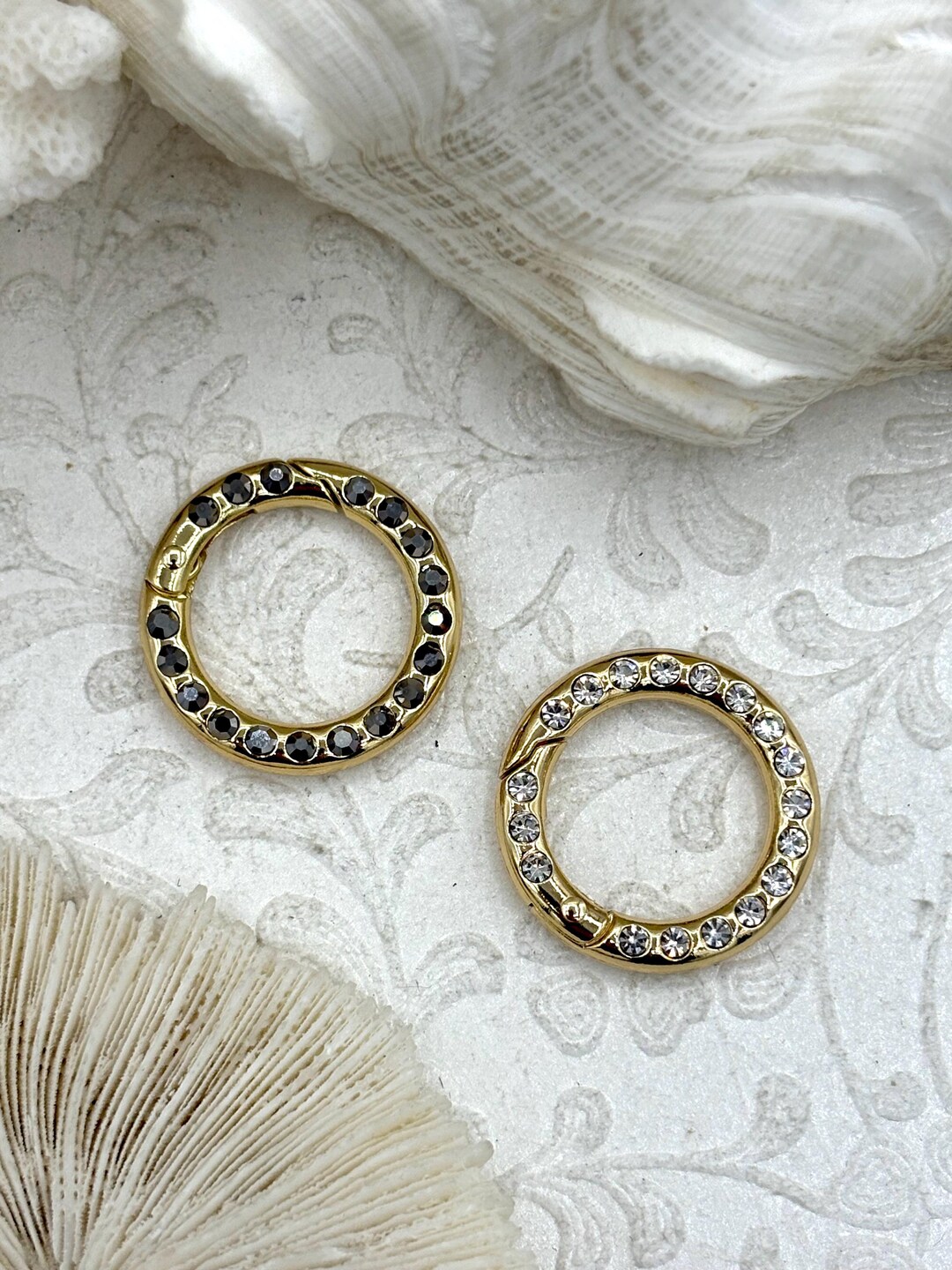 Zinc Alloy Spring Clasp With CZ, 25mm Clasp, Round Easy Open Spring ...