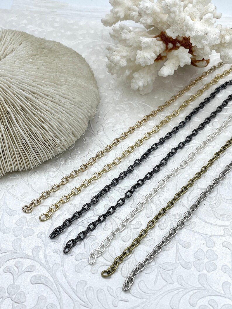 Small Cable Chain Smooth Oval Sold by the Foot. 3.5mm X 5mm. - Etsy