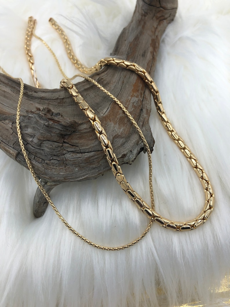 Brass Snake Chain Cobra Boa Chain. Finished Ends Gold - Etsy