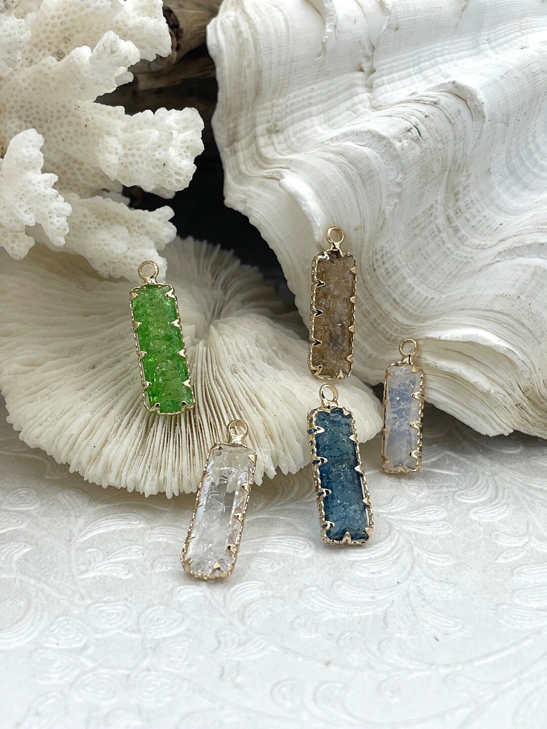 Gold Trimmed Rectangle Crystals Colorful Rectangle Gold - Etsy