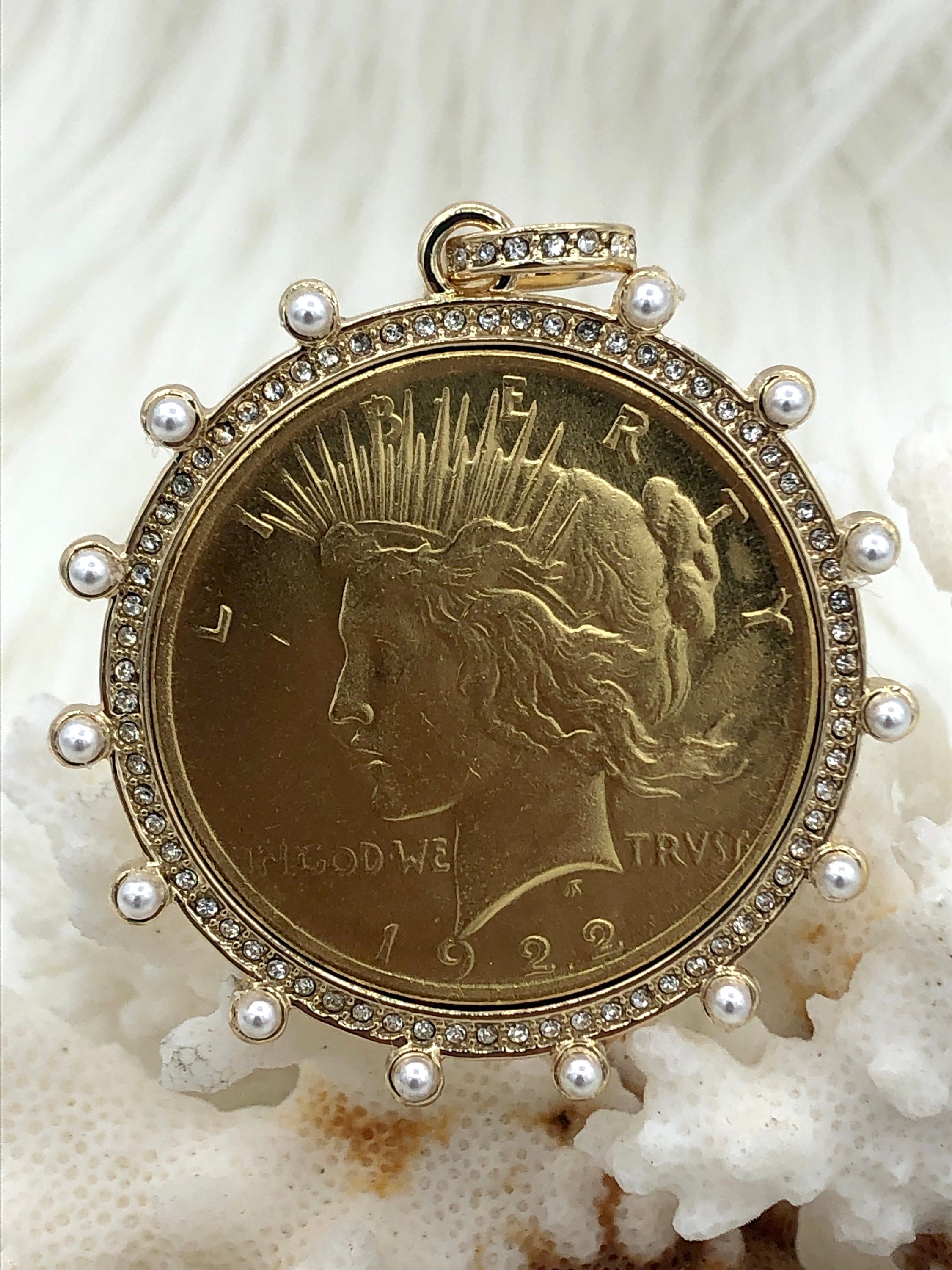 Reproduction Coin Pendant Liberty Peace Dollar Coin Pendant - Etsy