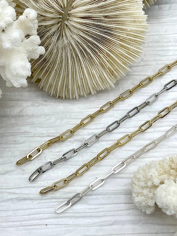 Tiny Paperclip Chain Brass High Quality Several Plating Colors - Etsy