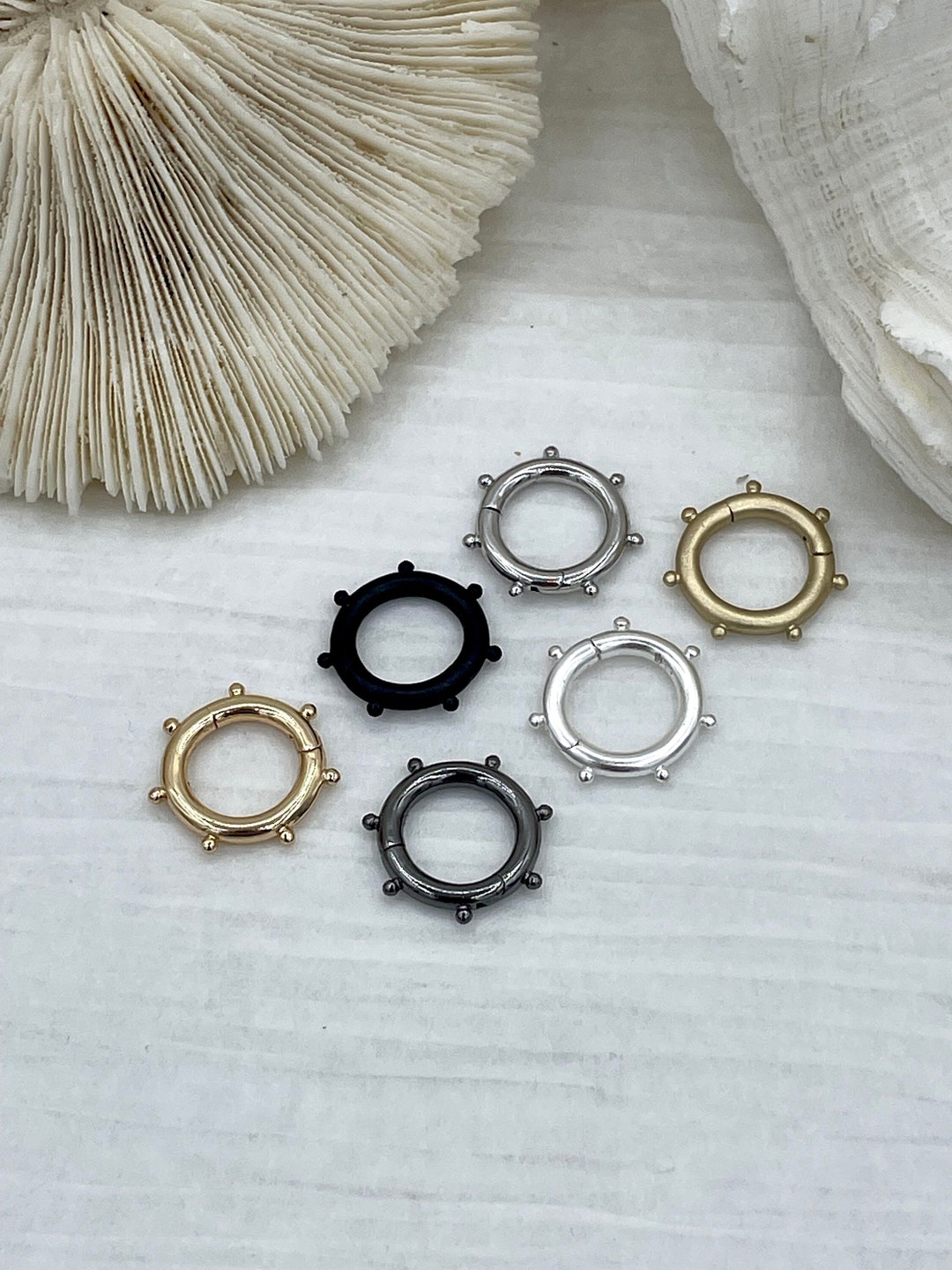 Brass Snap Clasp, Snap Circle With Dots, Round Snap Ring, Snap Gate ...