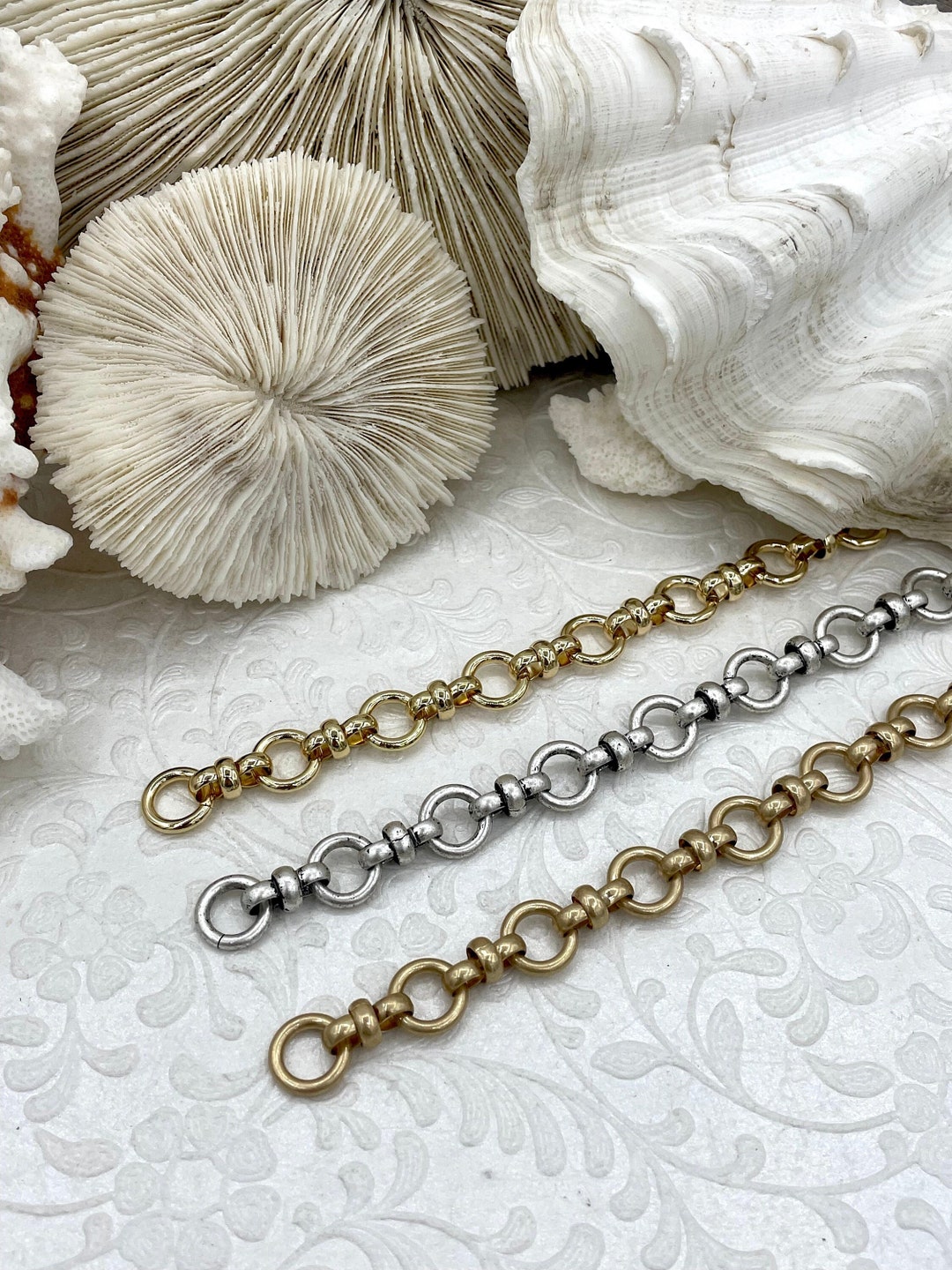 Brass Mixed Link Cable Chain HIGH QUALITY Round Sold by the Foot. 11 ...