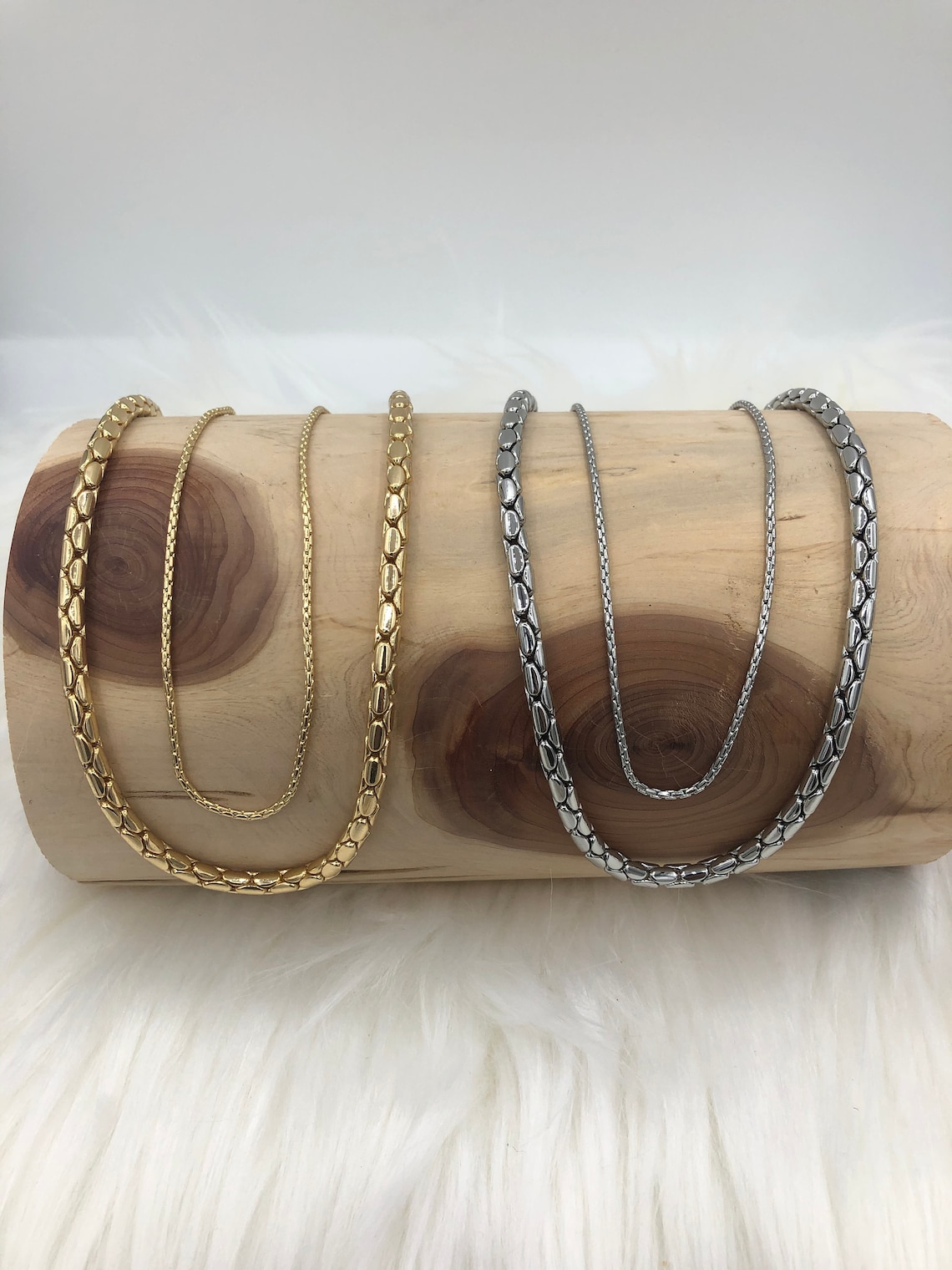 Brass Snake chain Cobra Boa Chain. Finished ends Gold | Etsy