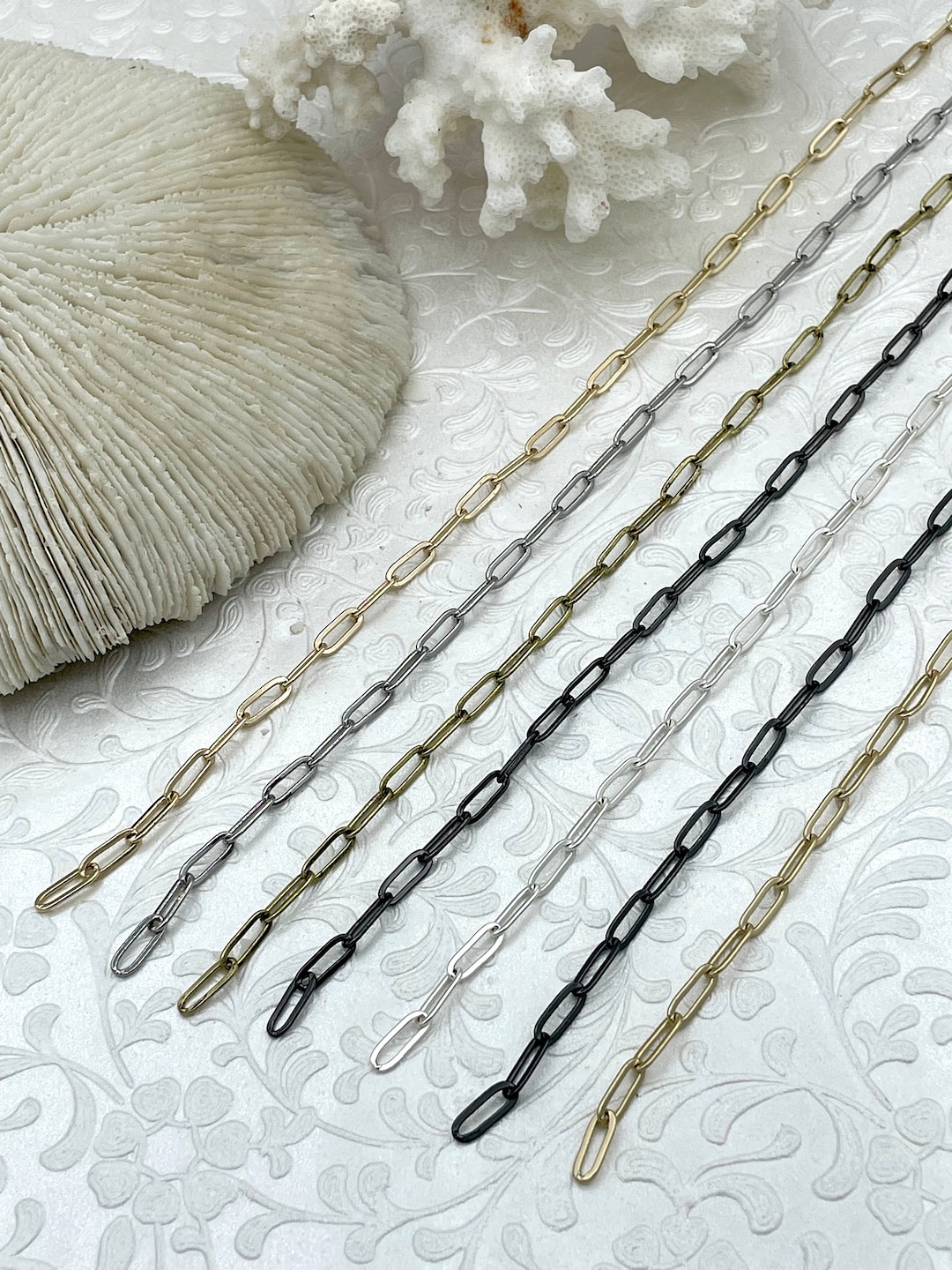 Small Paperclip Chain, Brass, Long Skinny Oval Rectangle Paperclip ...