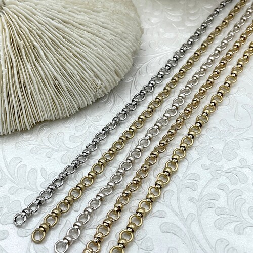 Brass Mixed Link Small Cable Chain Round Sold by the Foot. 6mm - Etsy