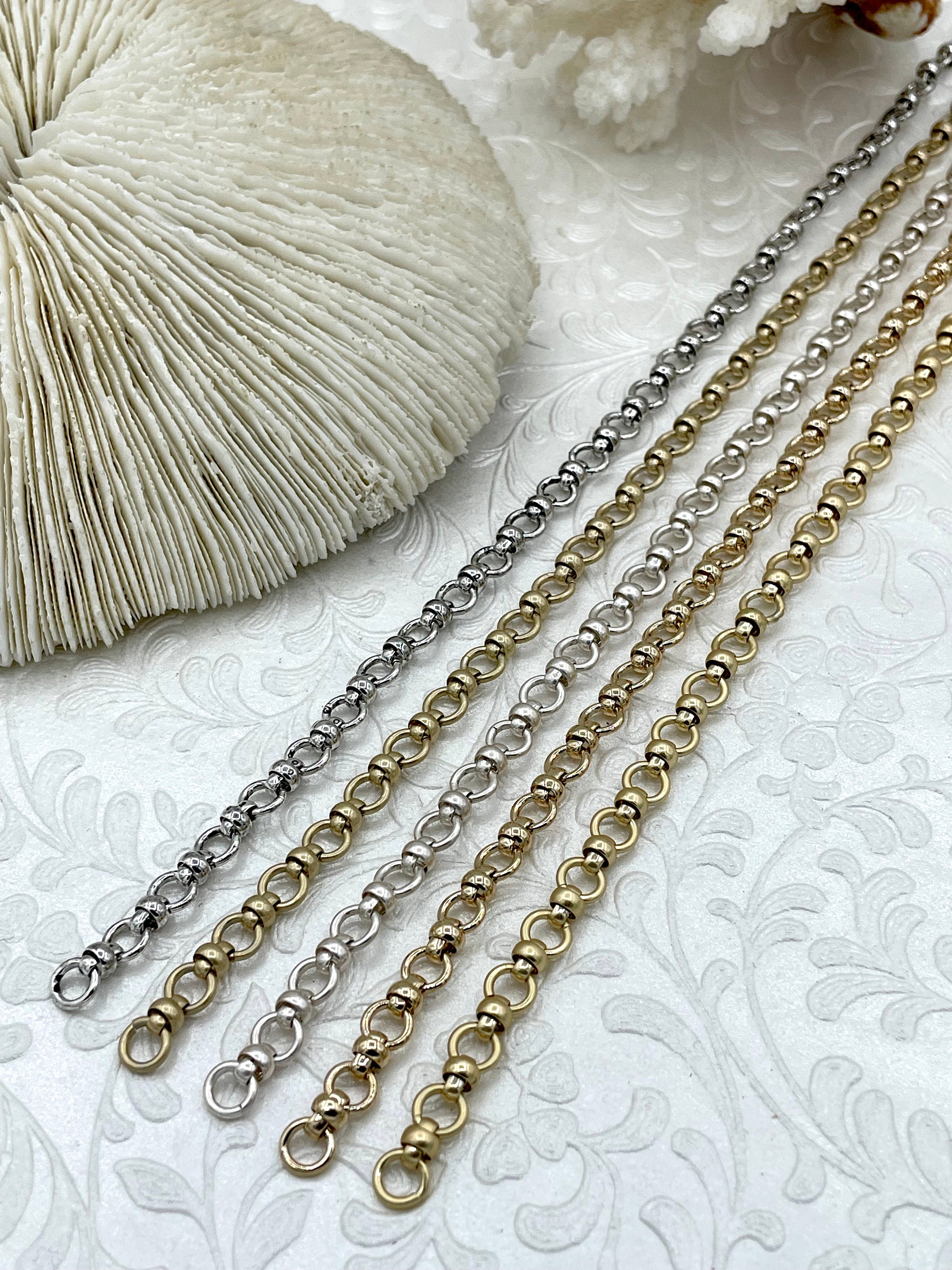 Brass Mixed Link Small Cable Chain Round Sold by the Foot. 6mm - Etsy