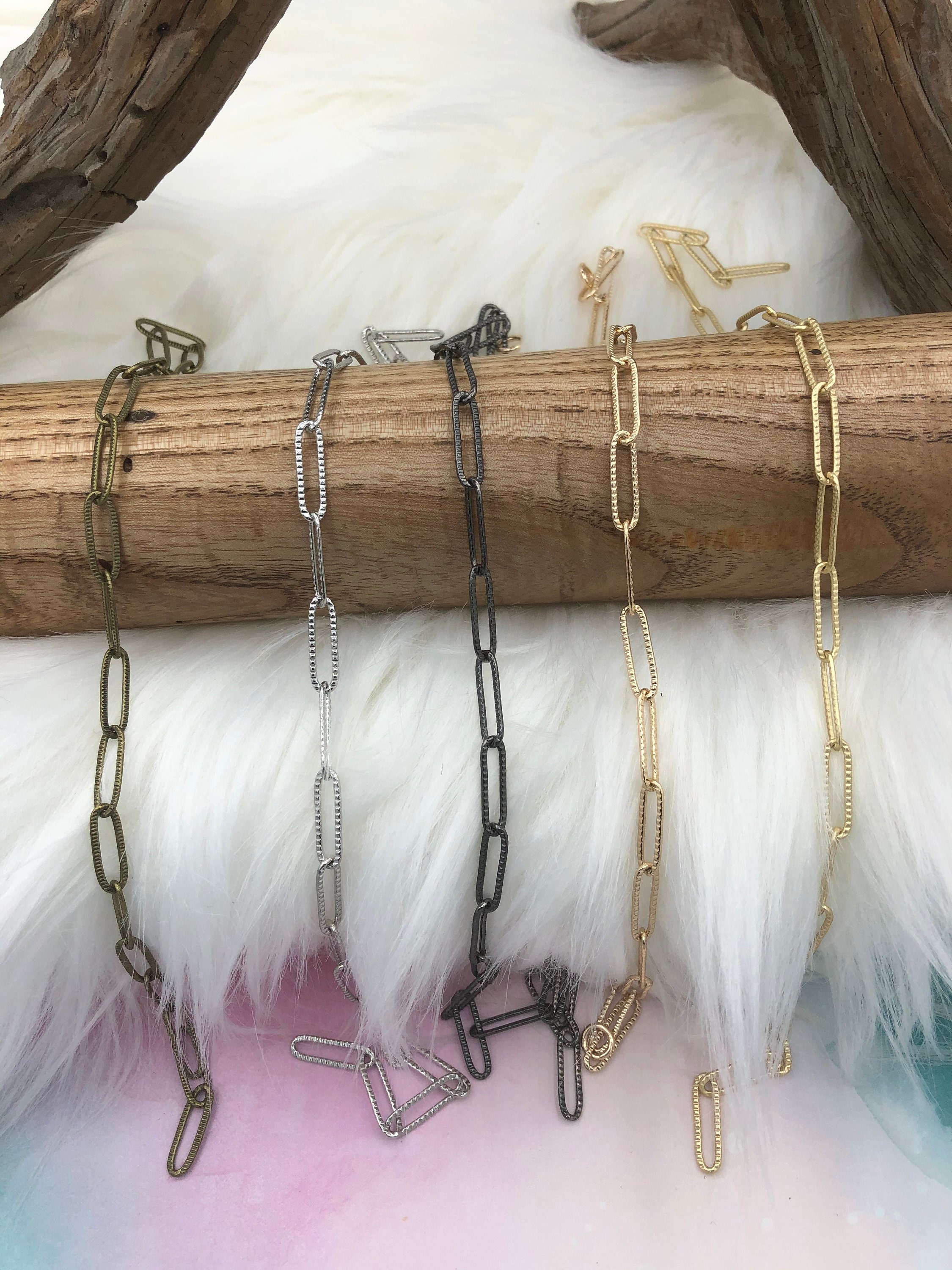 Paperclip Chain Brass Long Skinny Oval Rectangle Paperclip | Etsy