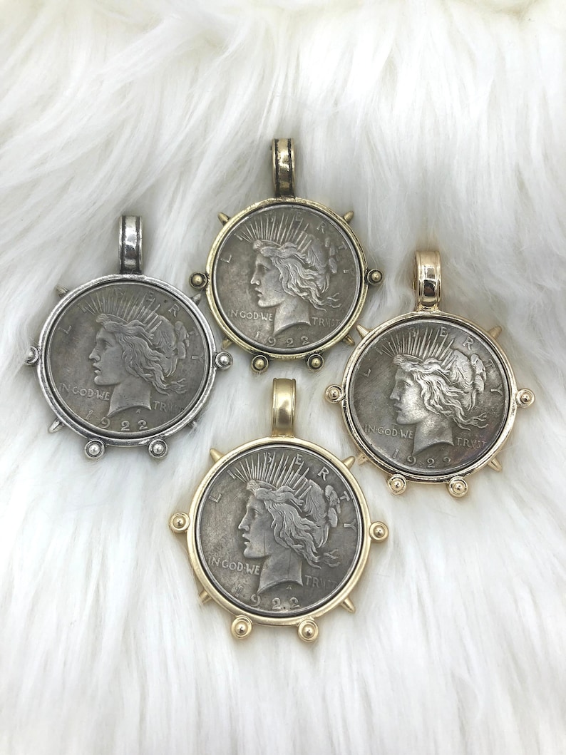 Reproduction Coin Pendant Liberty Peace Dollar Coin Pendant - Etsy