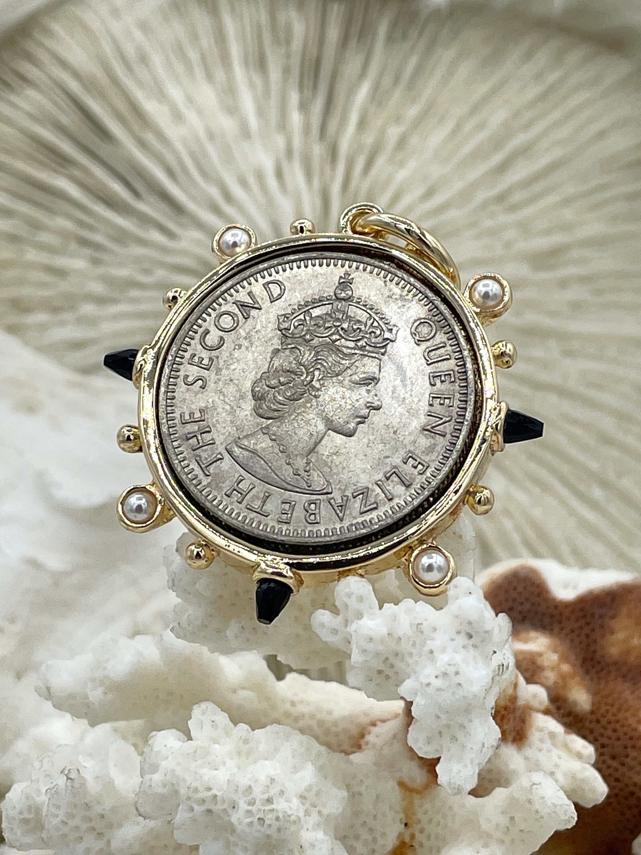 Queen Elizabeth II Coin Pendant, Royal Coin Pendant, Queen Coin Pendant ...