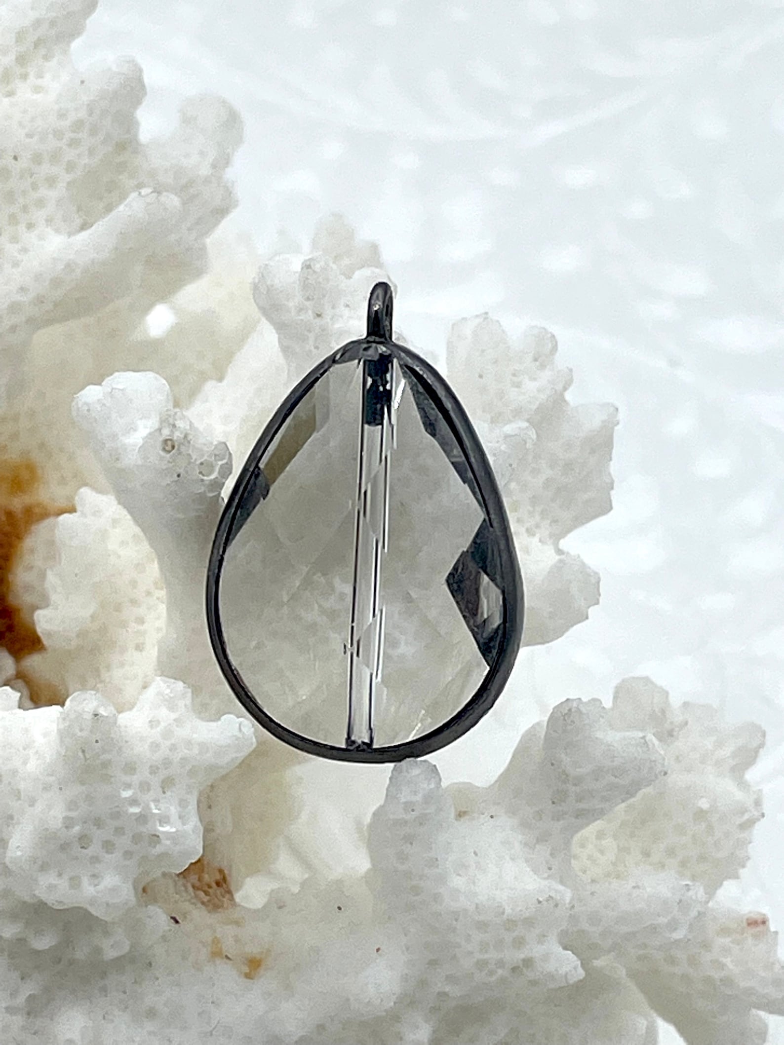 Crystal Gunmetal Soldered Pendants and Charms. Connector Soldered Charm ...