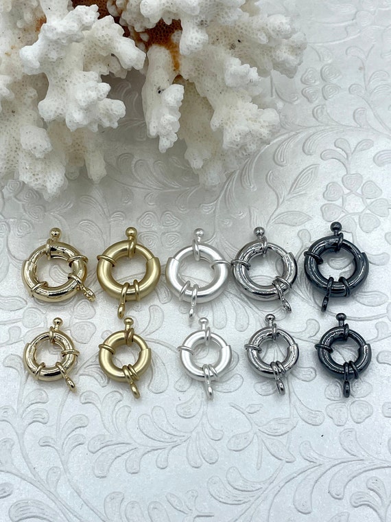 Brass Round Spring Ring Clasp With Open Jump Ring Spring Gate - Etsy