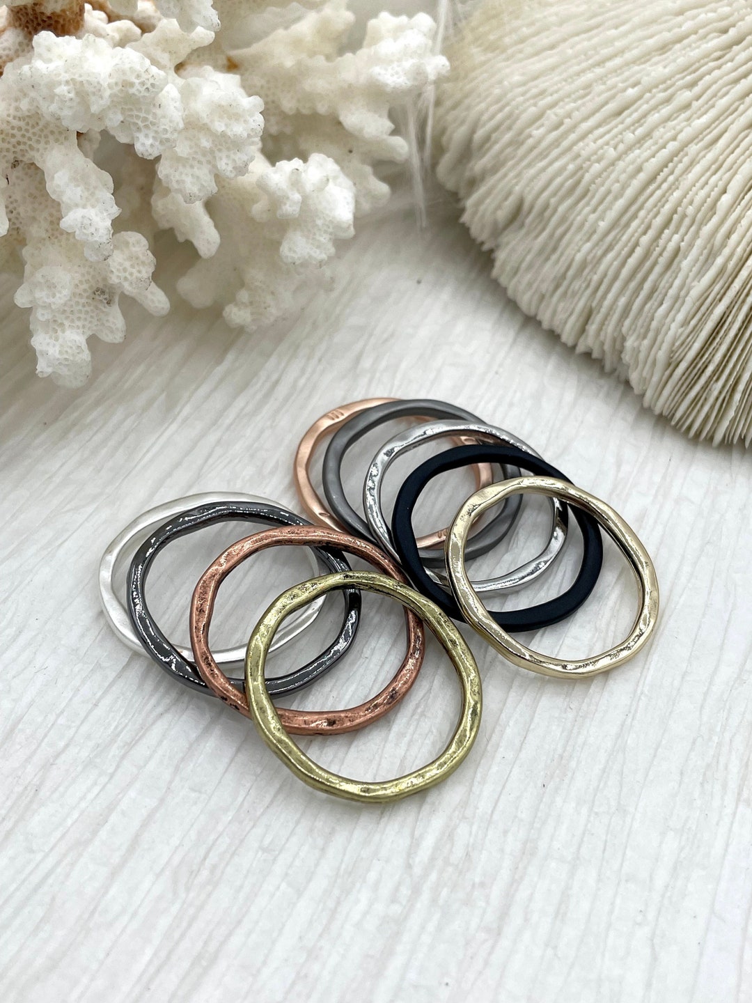 Medium Round Hoop Ring Circle Pendant or Earrings Artisan Ring, Medium ...