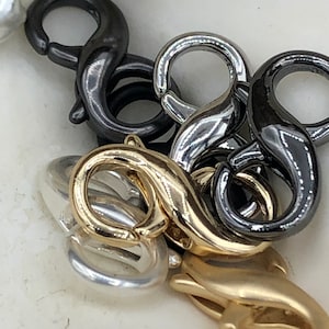 18mm Double Opening Infinity Figure 8 Clasp for Easy Connectors, Spring ...