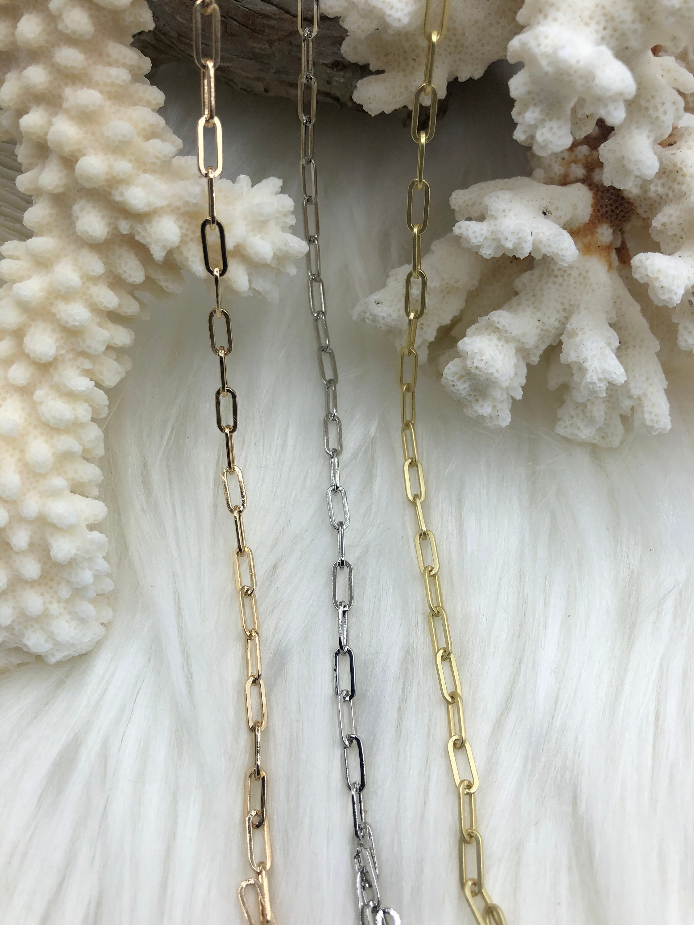 Tiny Paperclip Chain Brass High Quality Several Plating Colors - Etsy