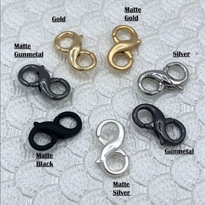 18mm Double Opening Infinity Figure 8 Clasp for Easy Connectors, Spring ...